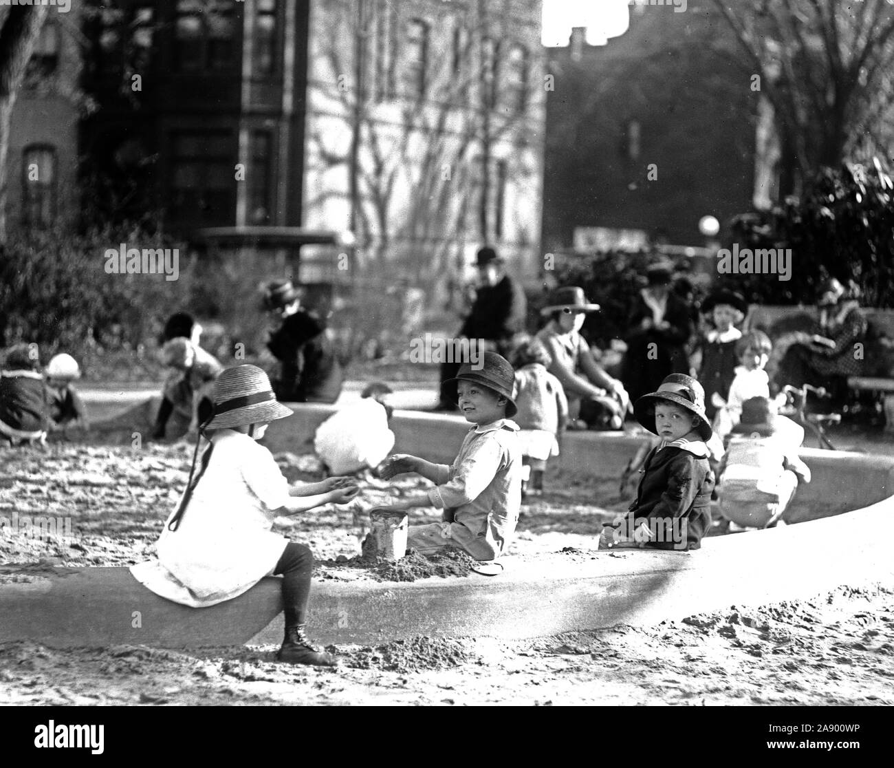 Children playing outside ca. 1919-1921 (early 1900s Stock Photo - Alamy