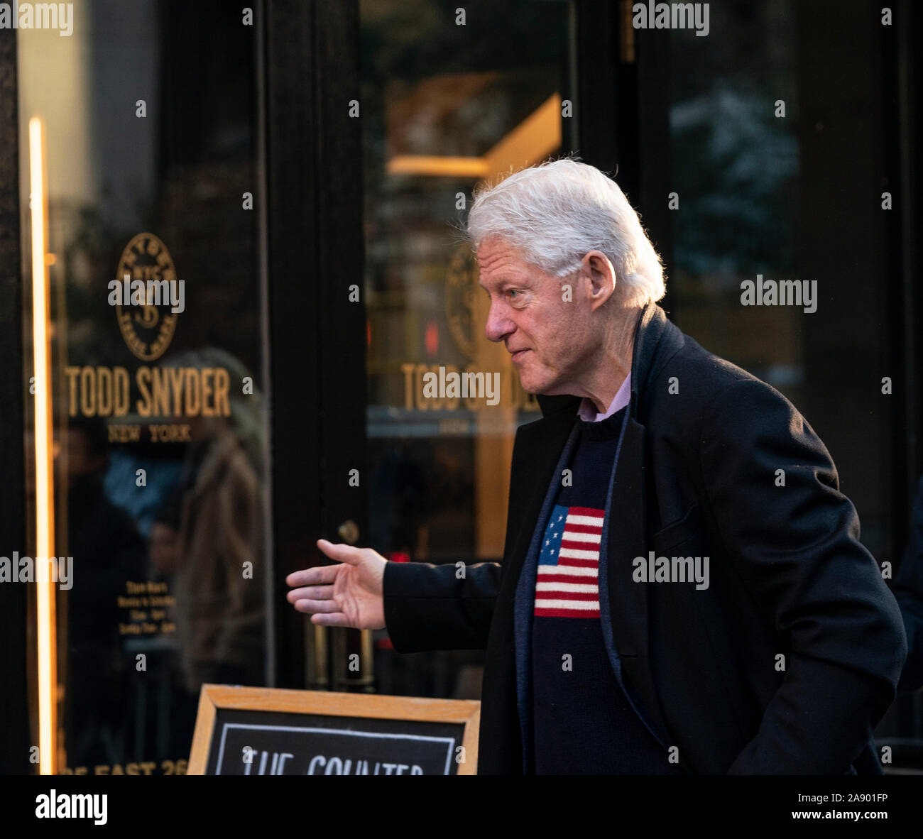 New York, NY - November 11, 2019: Former US President Bill Clinton ...