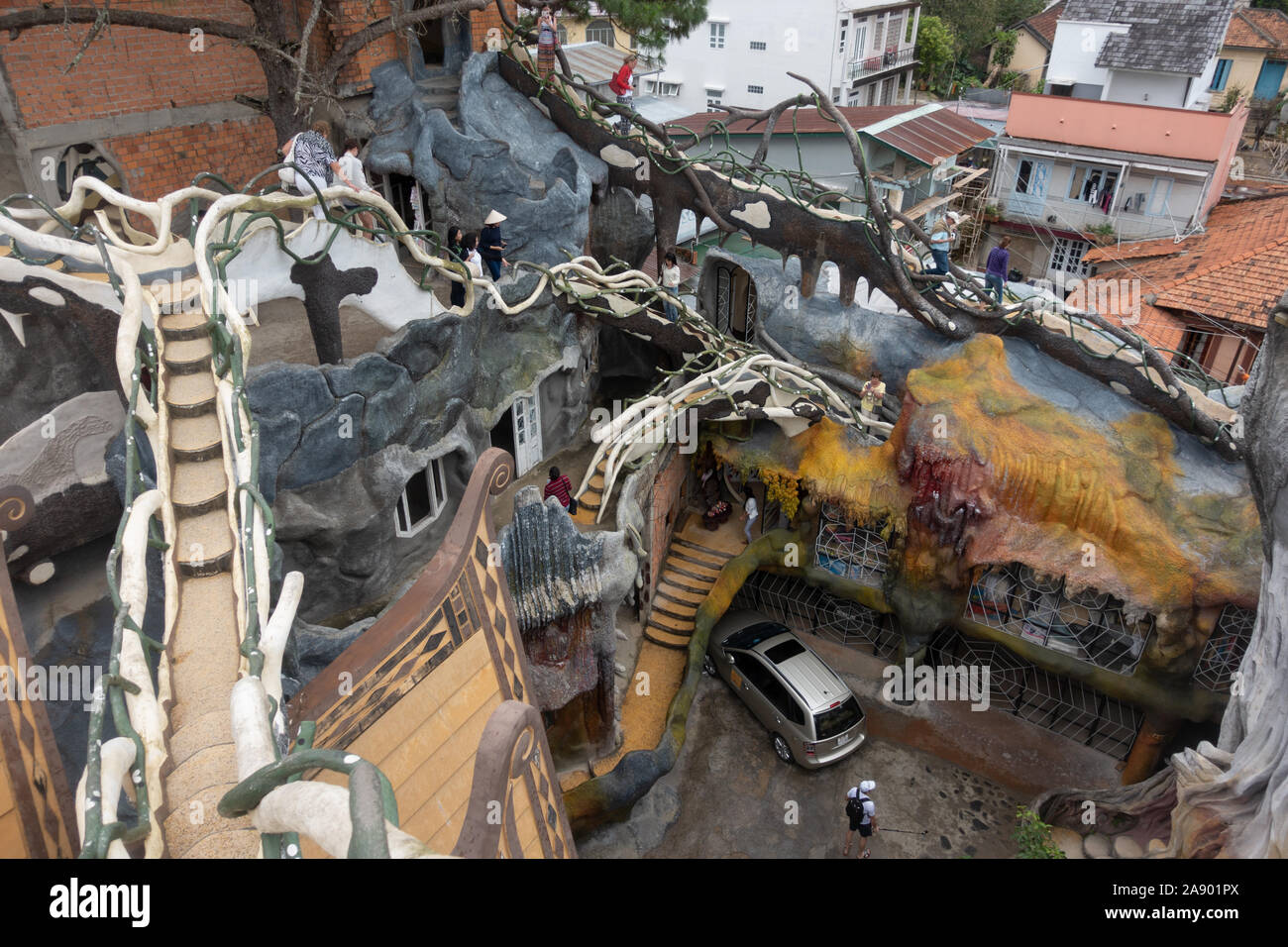 Interesting architecture at Crazy House in Dalat / Da Lat Vietnam Stock ...