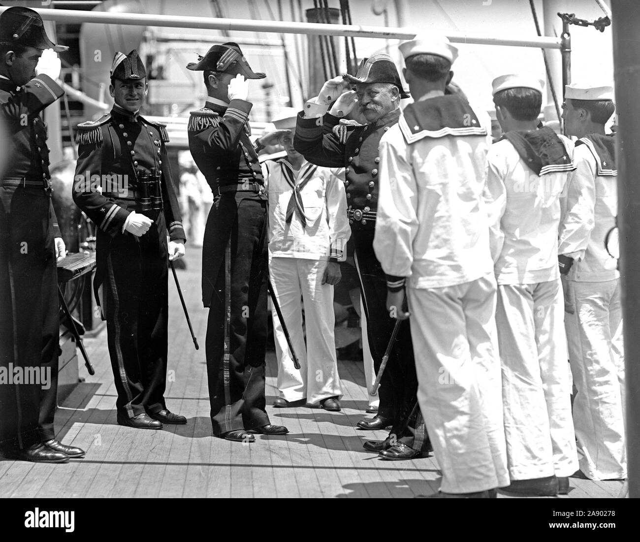 German naval visit to the United States: Rear Admiral Wardar arriving ...