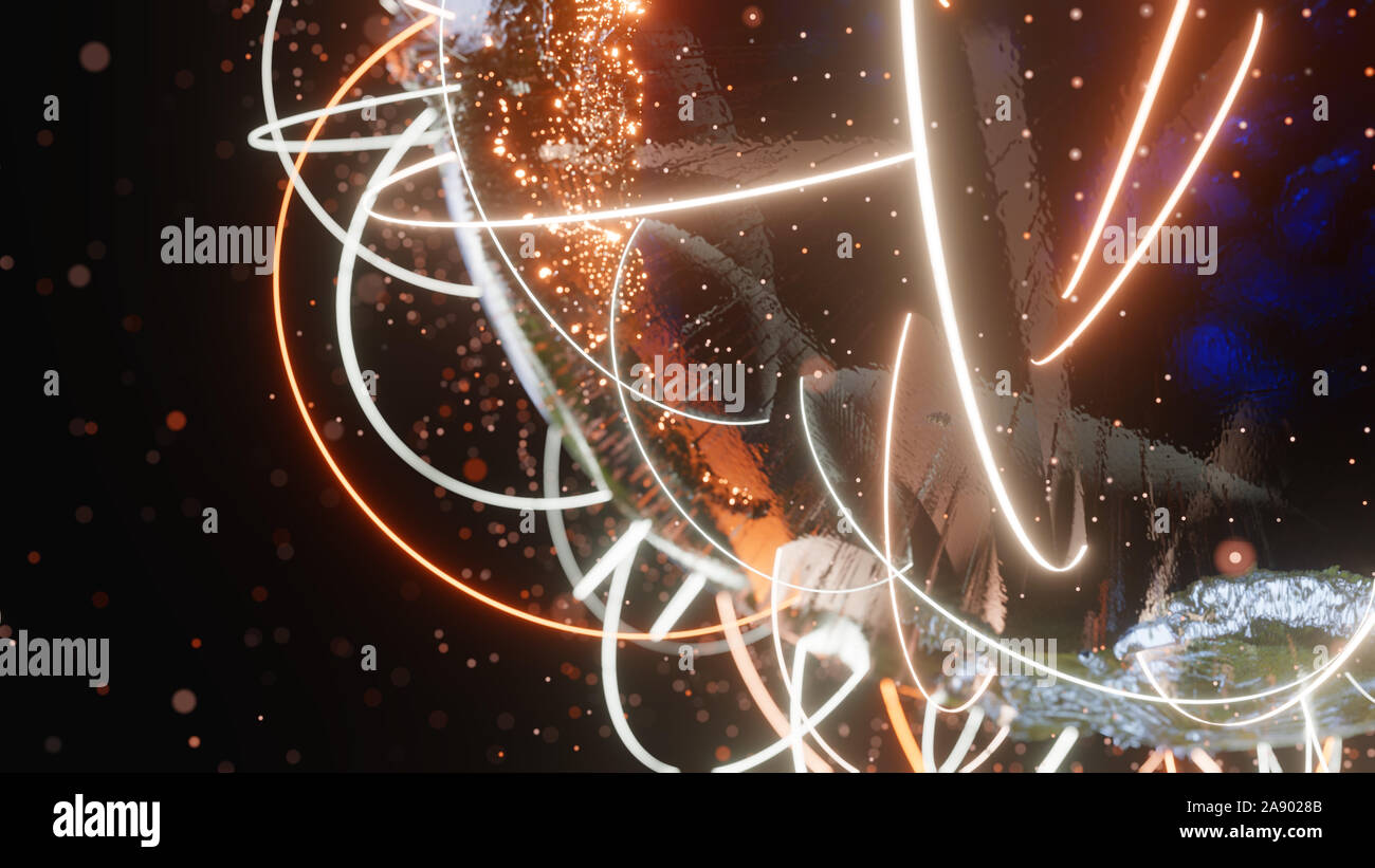 Connection curves and dots around Earth globe, Futuristic technology ...