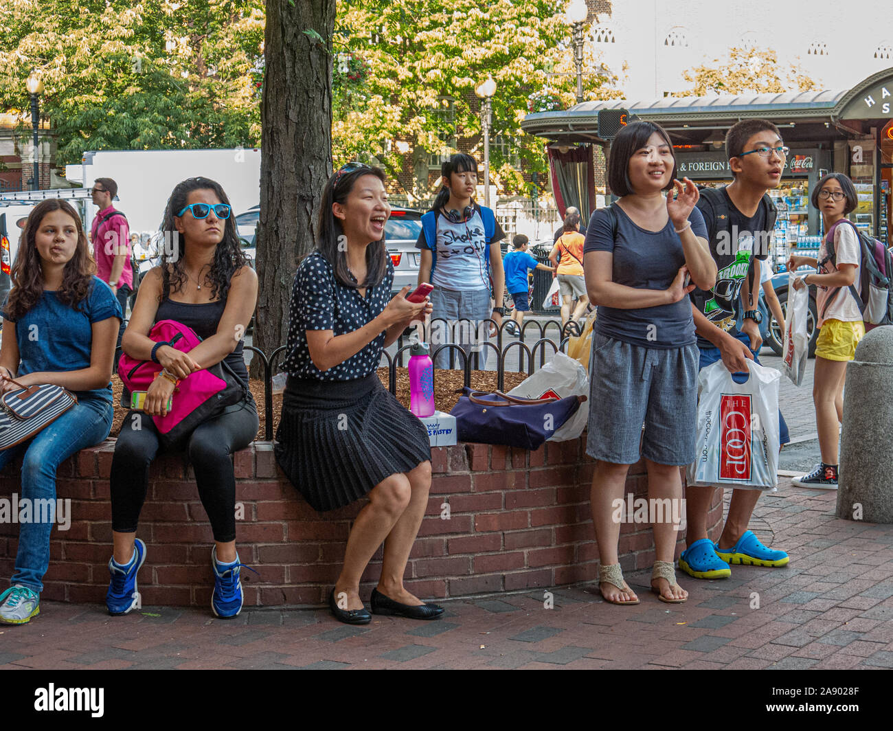 Harvard Square filled with people Stock Photo - Alamy
