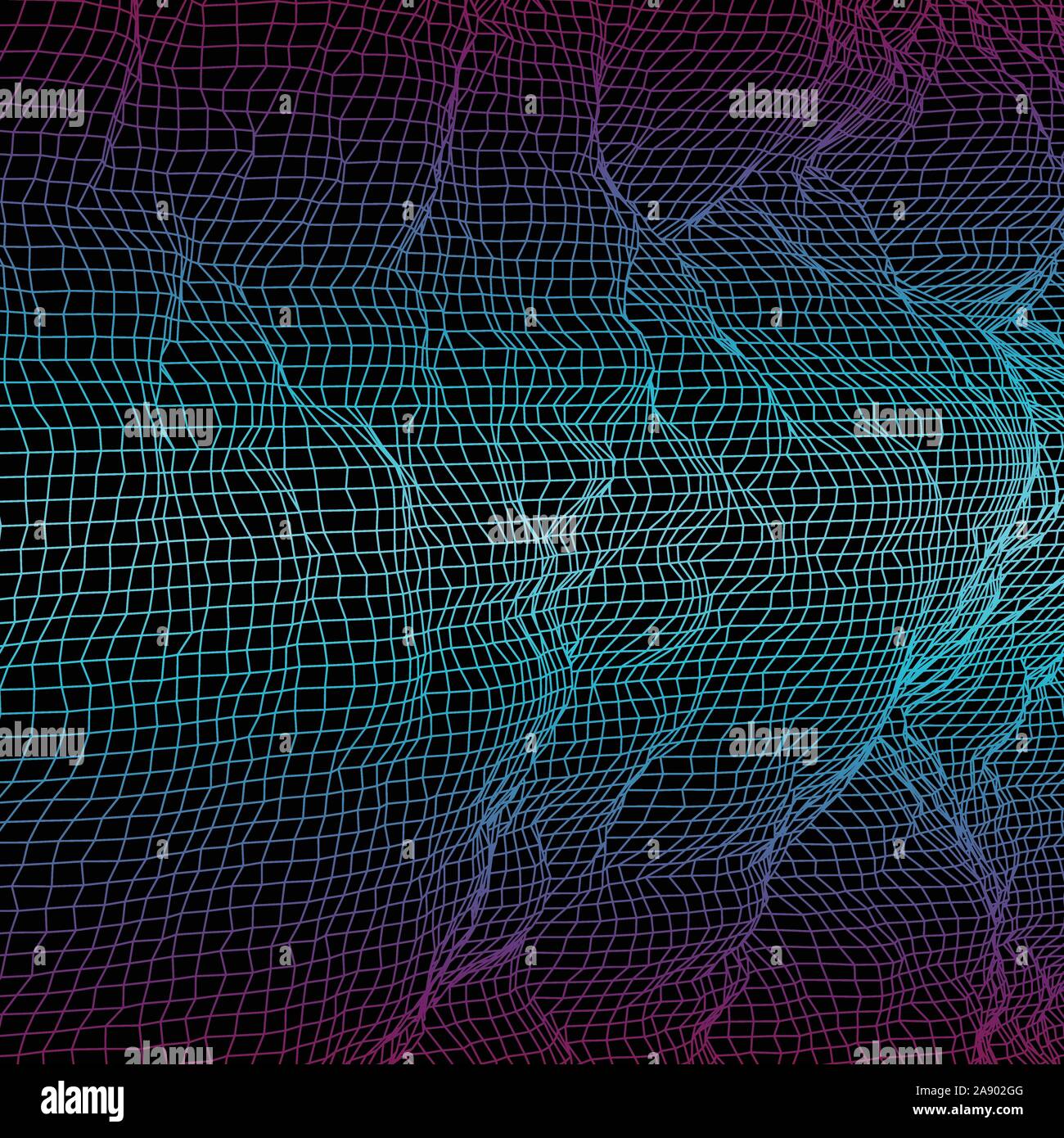 Digital landscape with mountains or clouds made of line grid Stock ...