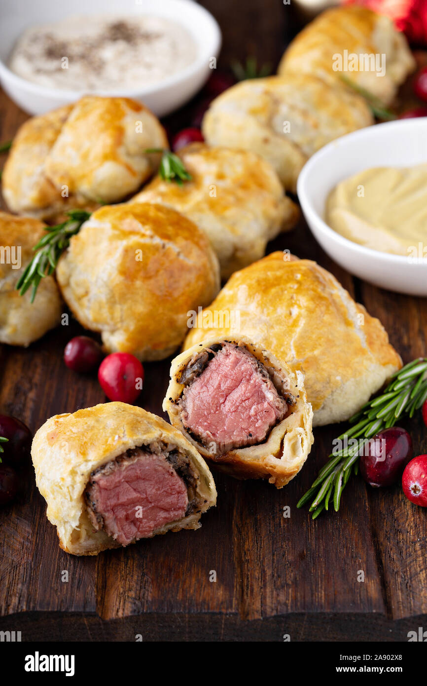 Bite size Beef Wellingtons, New Years Eve or Christmas party appetizer ...