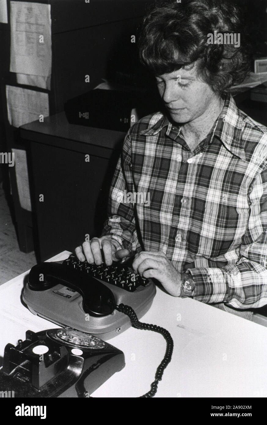 TSD staff using a Micon computer ca. 1977 Stock Photo - Alamy