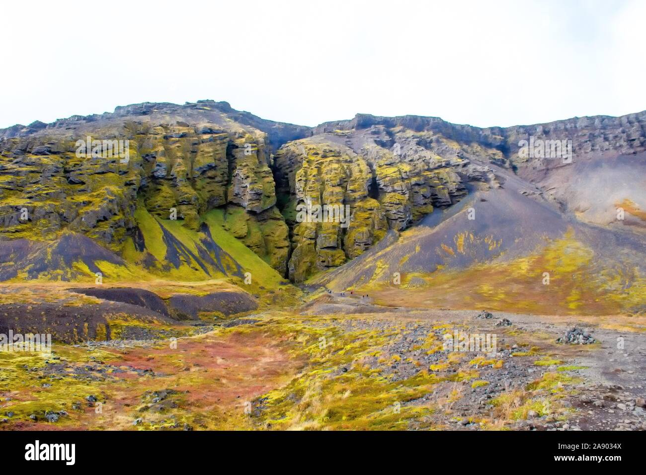 large rock face in Iceland - Raudfeldsgja Gorge Stock Photo - Alamy