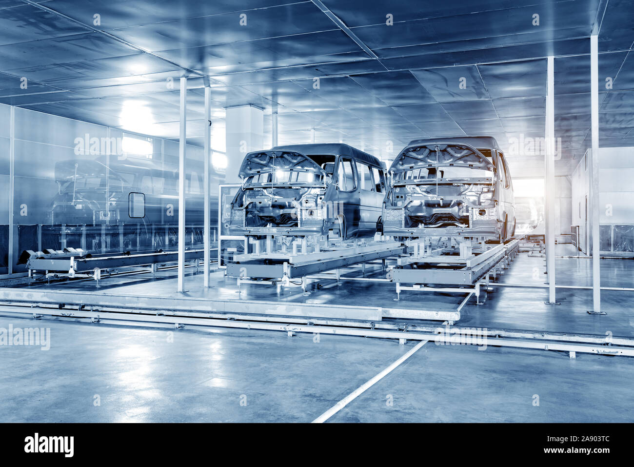 Modern automobile production line, automated production equipment Stock ...