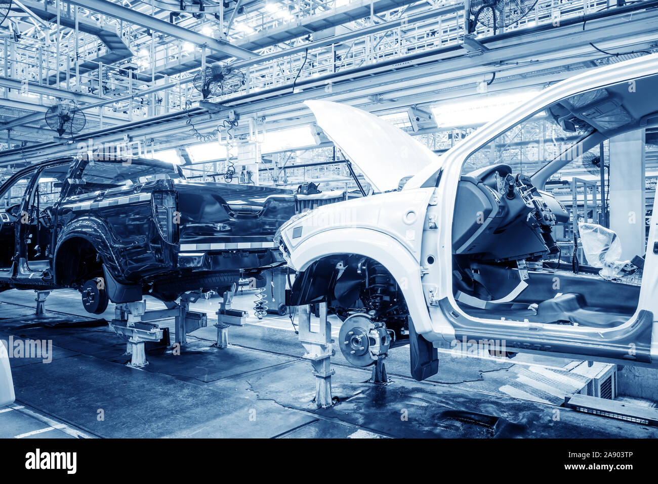 Modern automobile production line, automated production equipment Stock ...