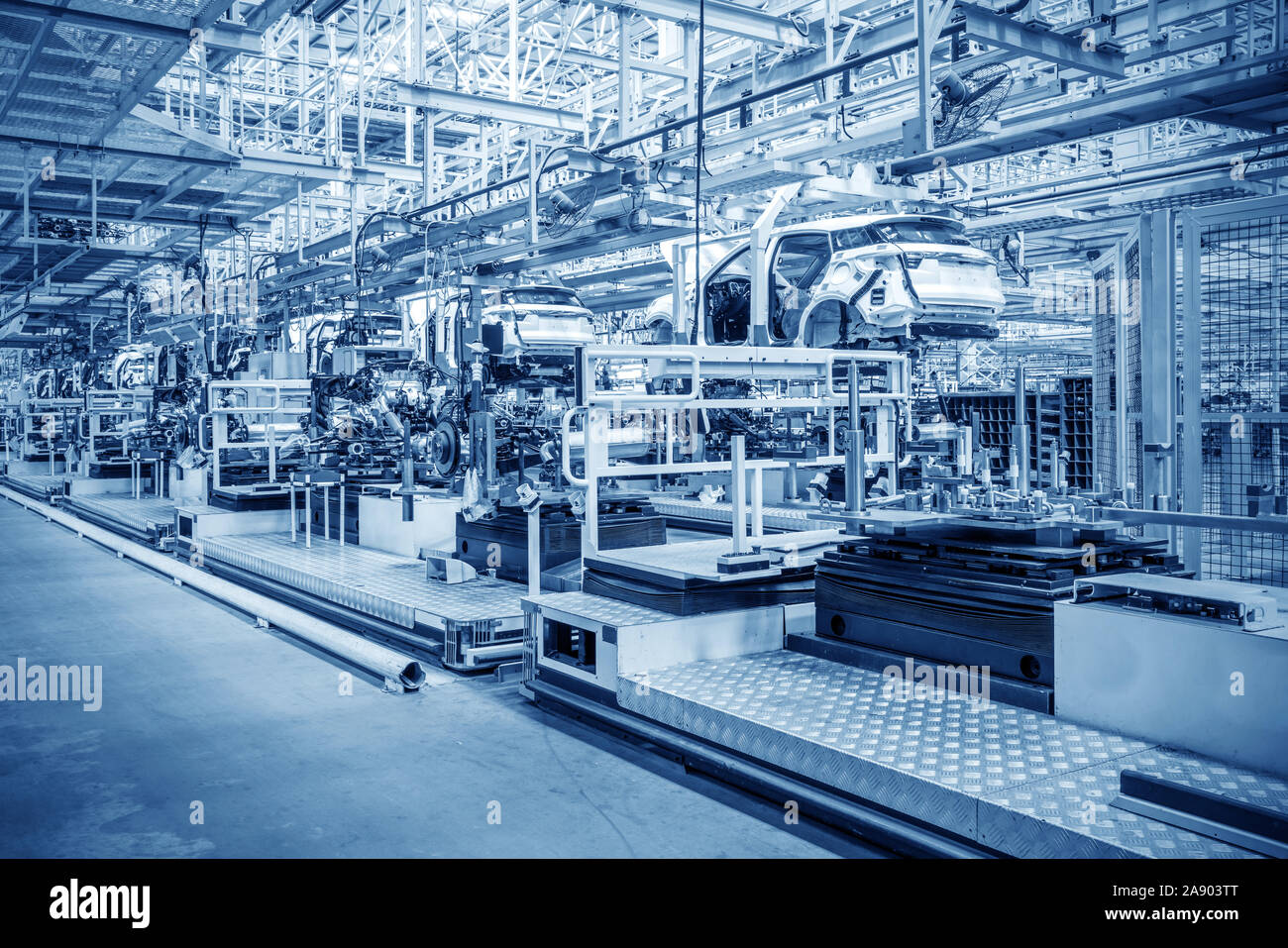 Modern automobile production line, automated production equipment Stock ...