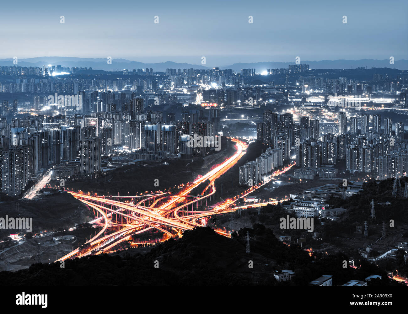 The most complicated viaduct in Chongqing, China Stock Photo - Alamy