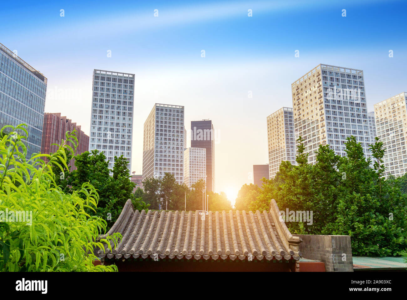High-rise buildings in the financial district of the city, Beijing ...
