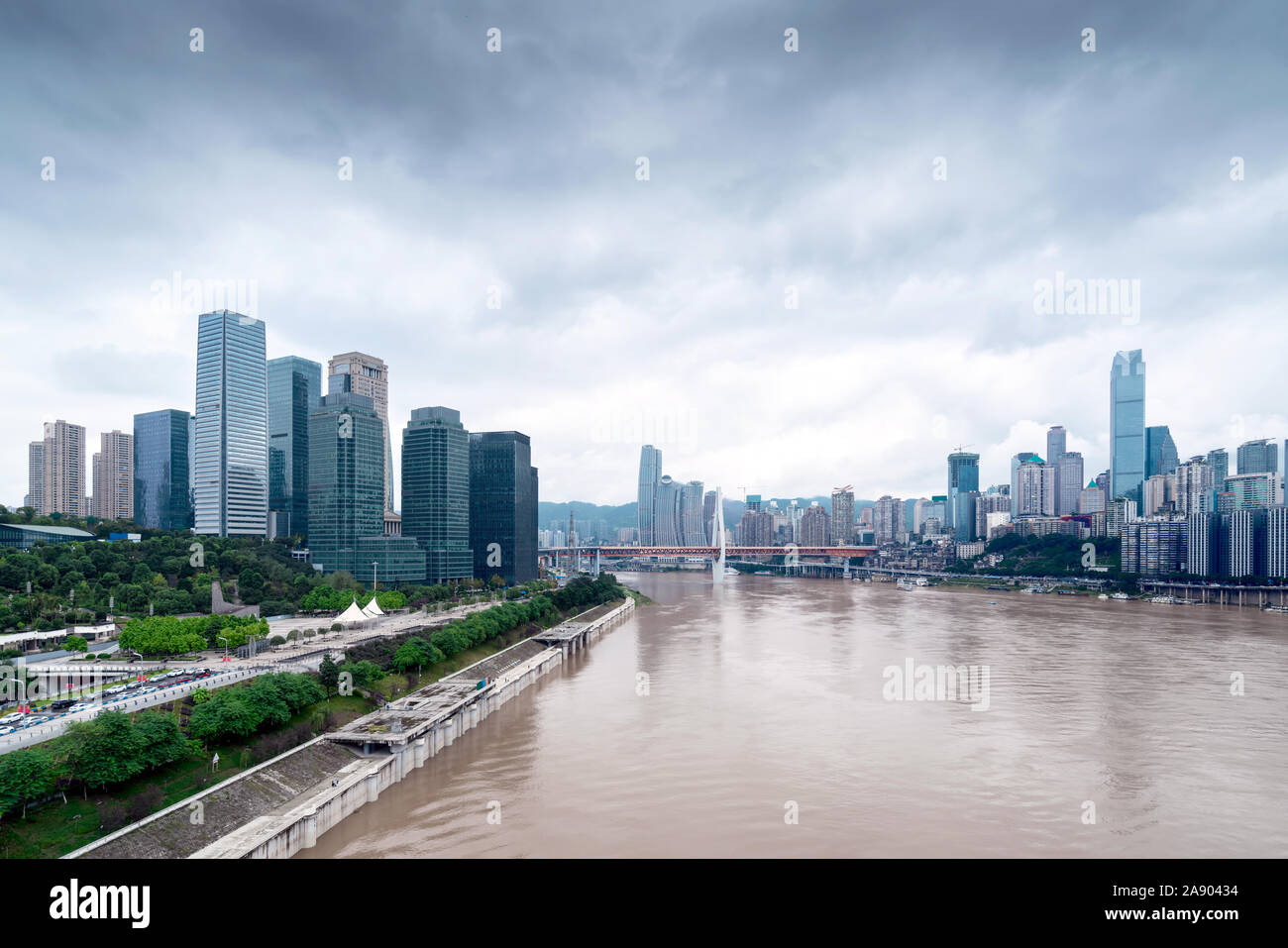 Chongqing city skyline, modern bridges and skyscrapers Stock Photo - Alamy