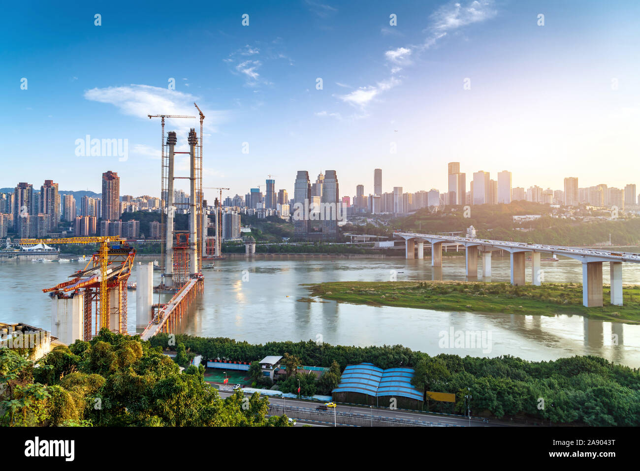 Chongqing city skyline, modern bridges and skyscrapers Stock Photo - Alamy
