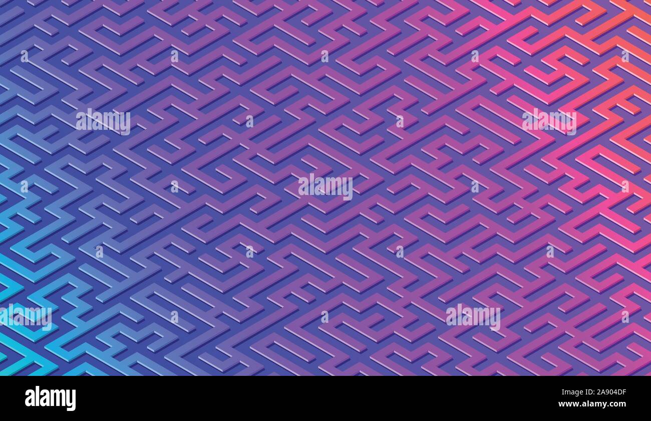 Maze pattern abstract background with vibrant labyrinth for poster or wallpaper Stock Vector ...