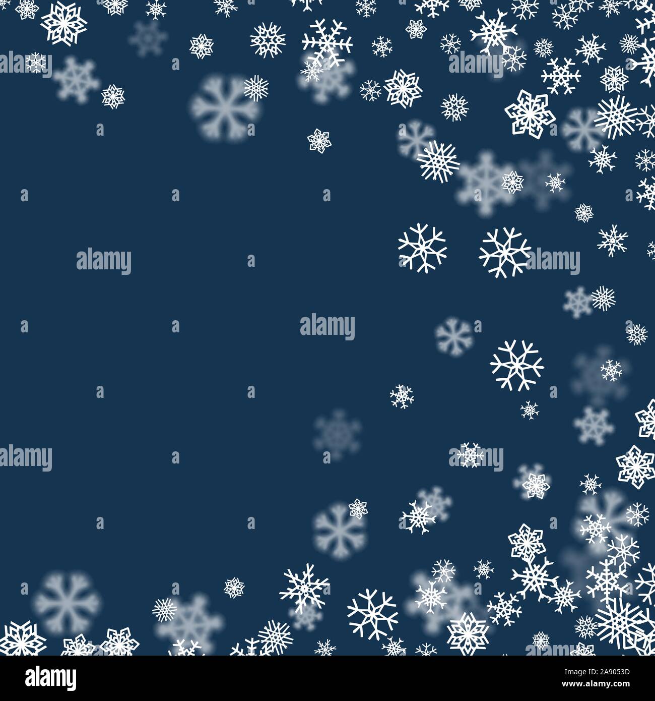 Christmas snow background with scattered snowflakes falling in winter ...