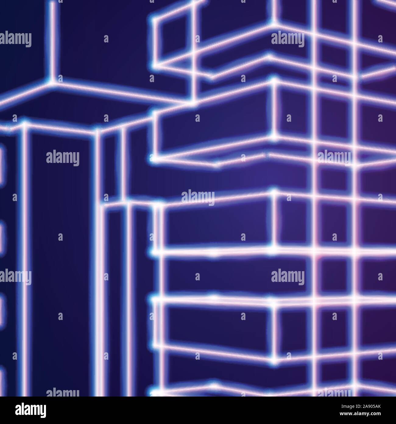 Bright neon lines abstract background with retro computer technology ...