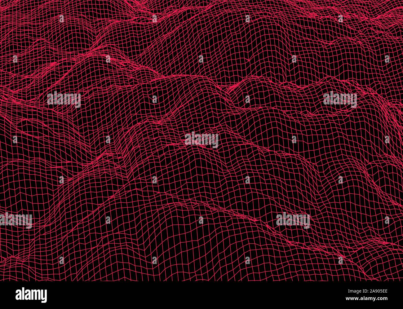 Digital landscape with mountains made of line grid Stock Vector Image ...