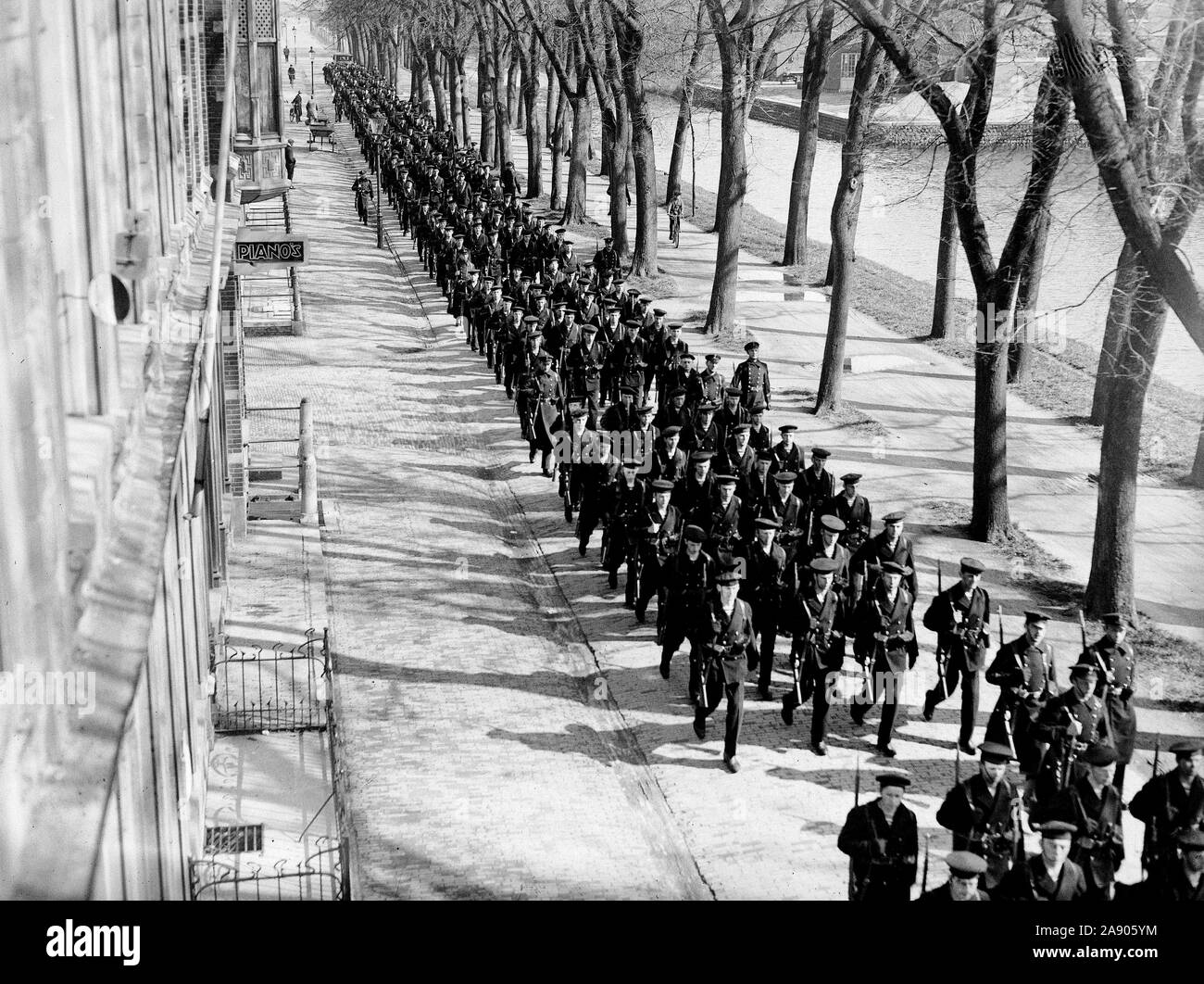 Navy Sailors marching in Netherlands ca. 1930 Stock Photo - Alamy