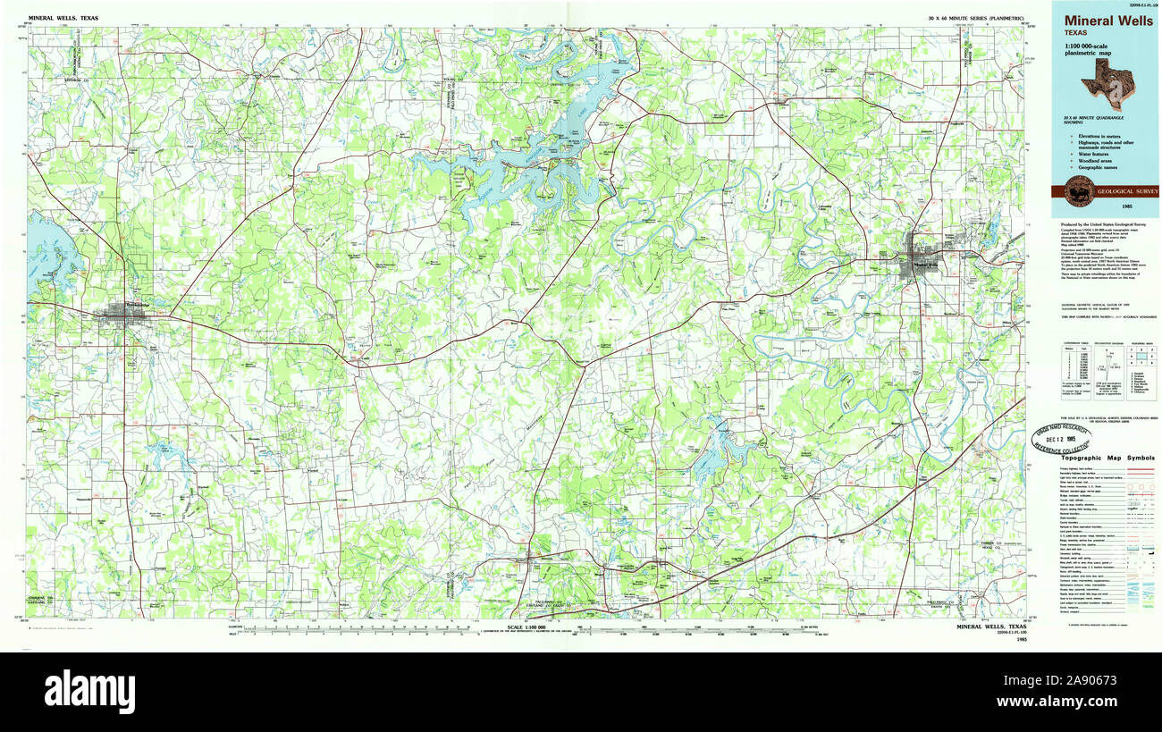 Map of mineral wells Cut Out Stock Images & Pictures - Alamy