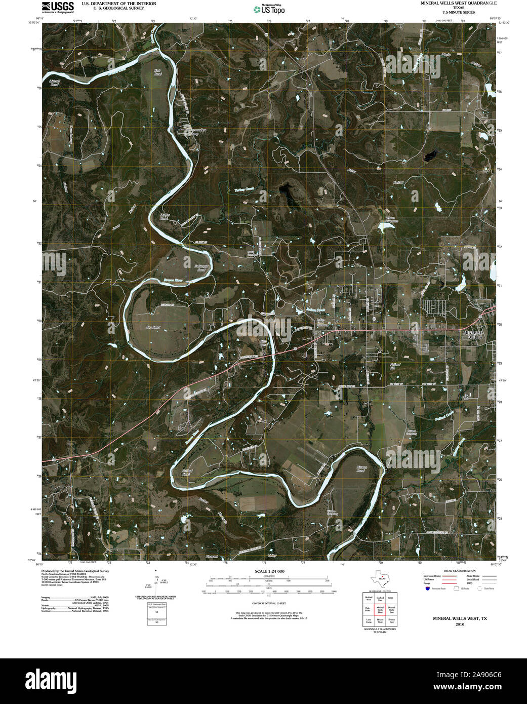 Mineral wells map Cut Out Stock Images & Pictures - Alamy