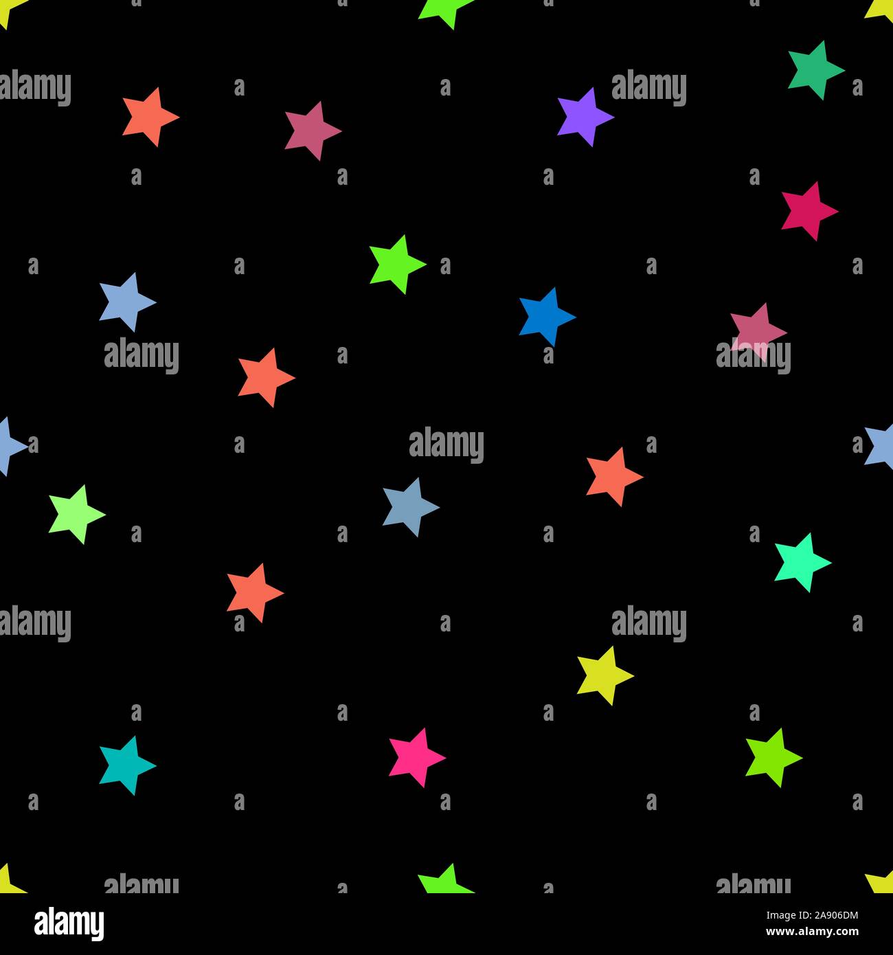stars multicolor seamless pattern wallpaper with black background ...