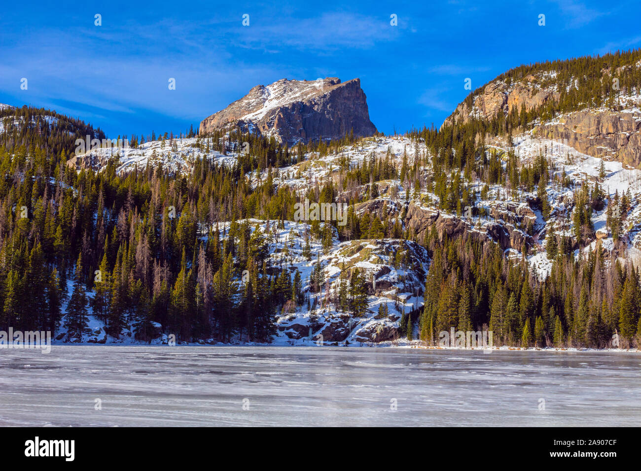 Colorado rocky mountains Bear Lake frozen Stock Photo - Alamy