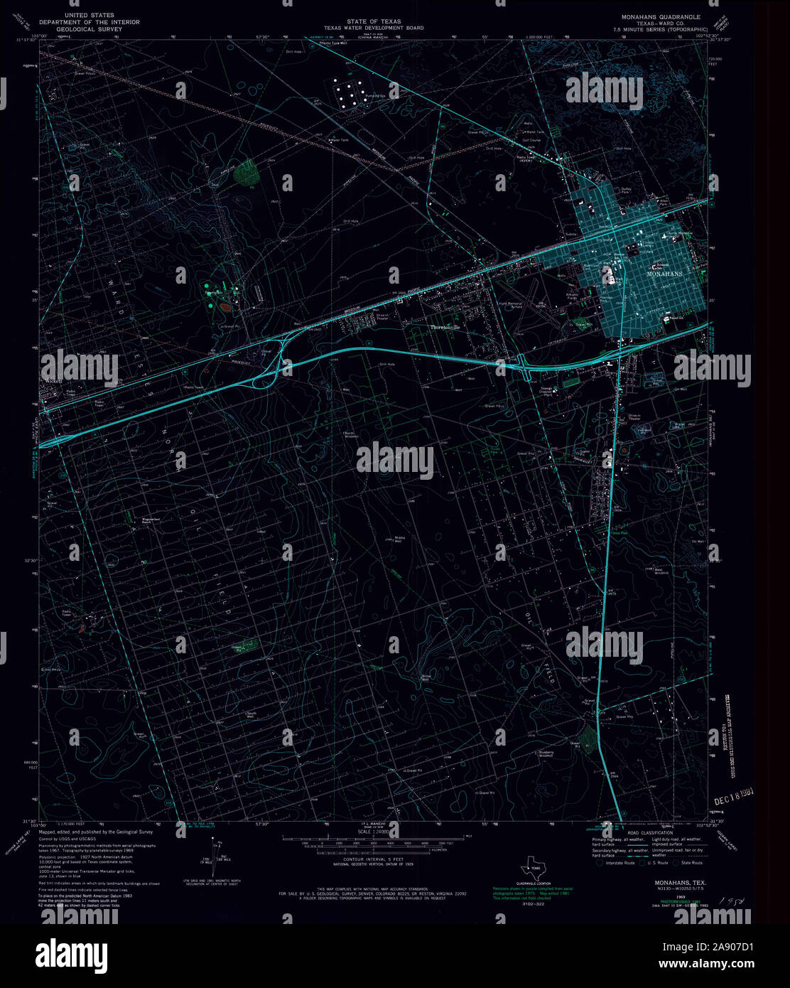 Map of monahans hi-res stock photography and images - Alamy