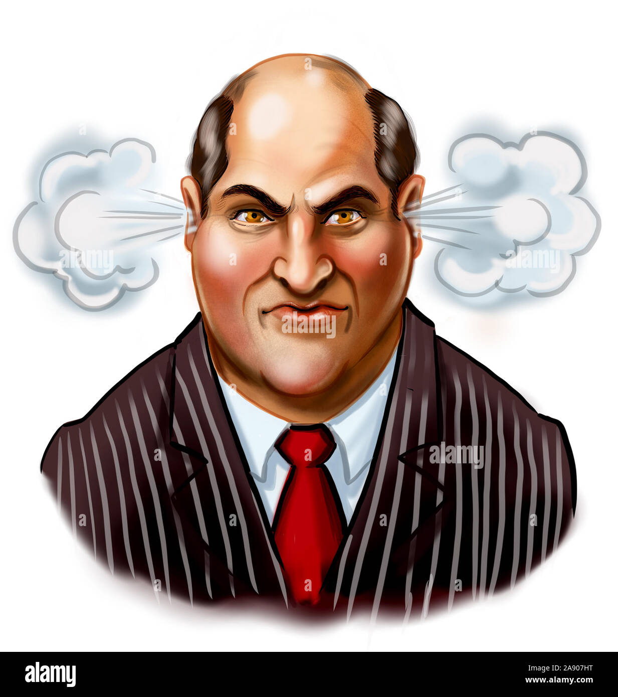 Angry boss. Digital illustration Stock Photo - Alamy