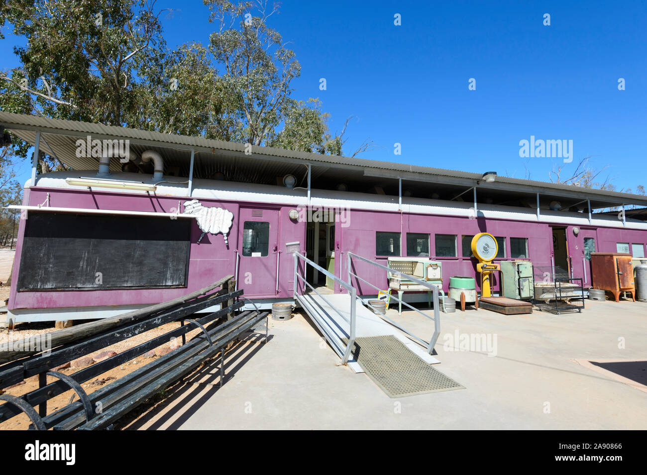 Old railway carriage at the popular outback pub The Sheepyard Inn, The ...