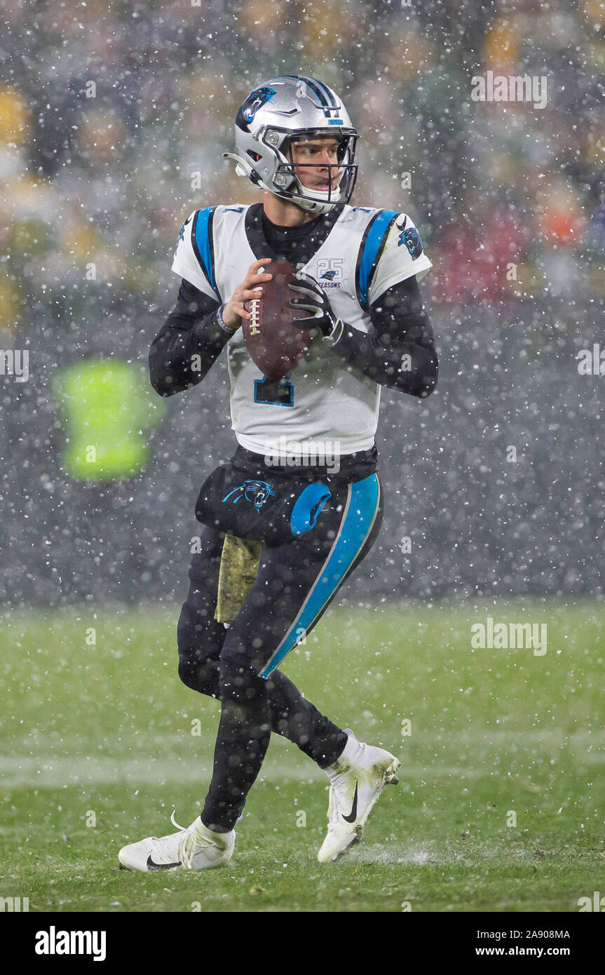 Green Bay, WI, USA. 10th Nov, 2019. Carolina Panthers quarterback Kyle ...