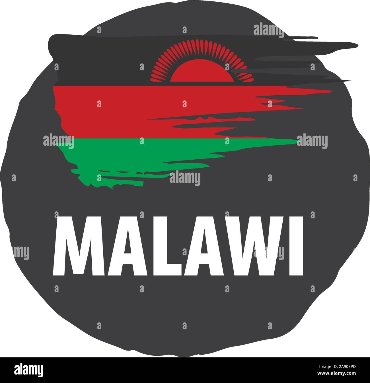 Malawi flag, vector illustration on a white background Stock Vector ...