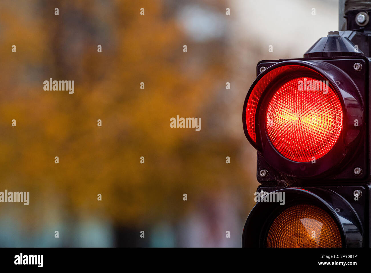 A city crossing with a semaphore. Red light in semaphore - image Stock ...