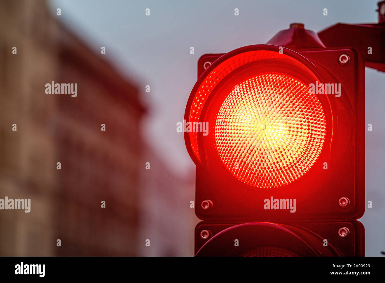 A city crossing with a semaphore. Red light in semaphore - image Stock ...