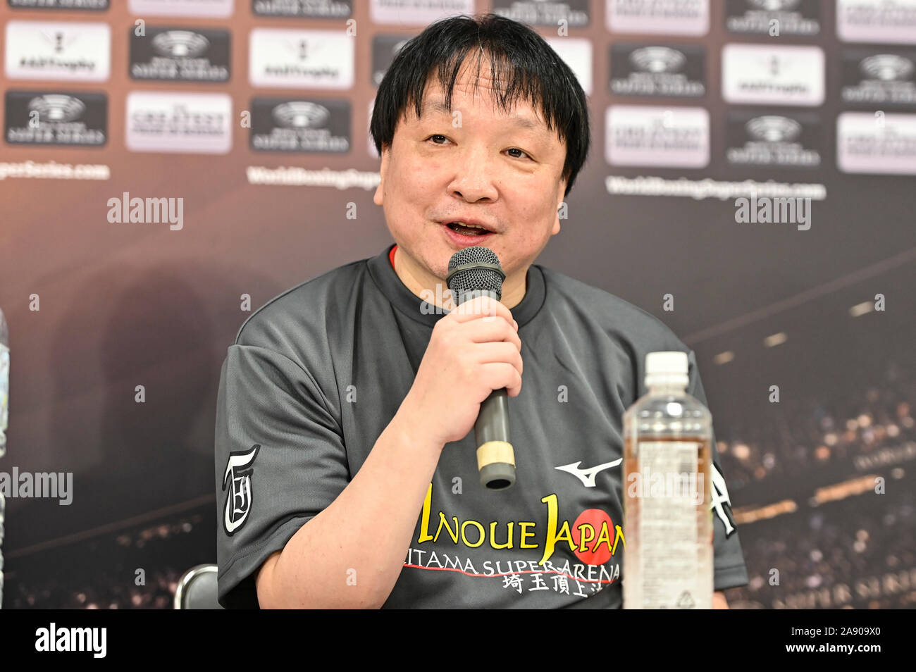 Ohashi boxing gym chairman Hideyuki Ohashi attends a media conference ...