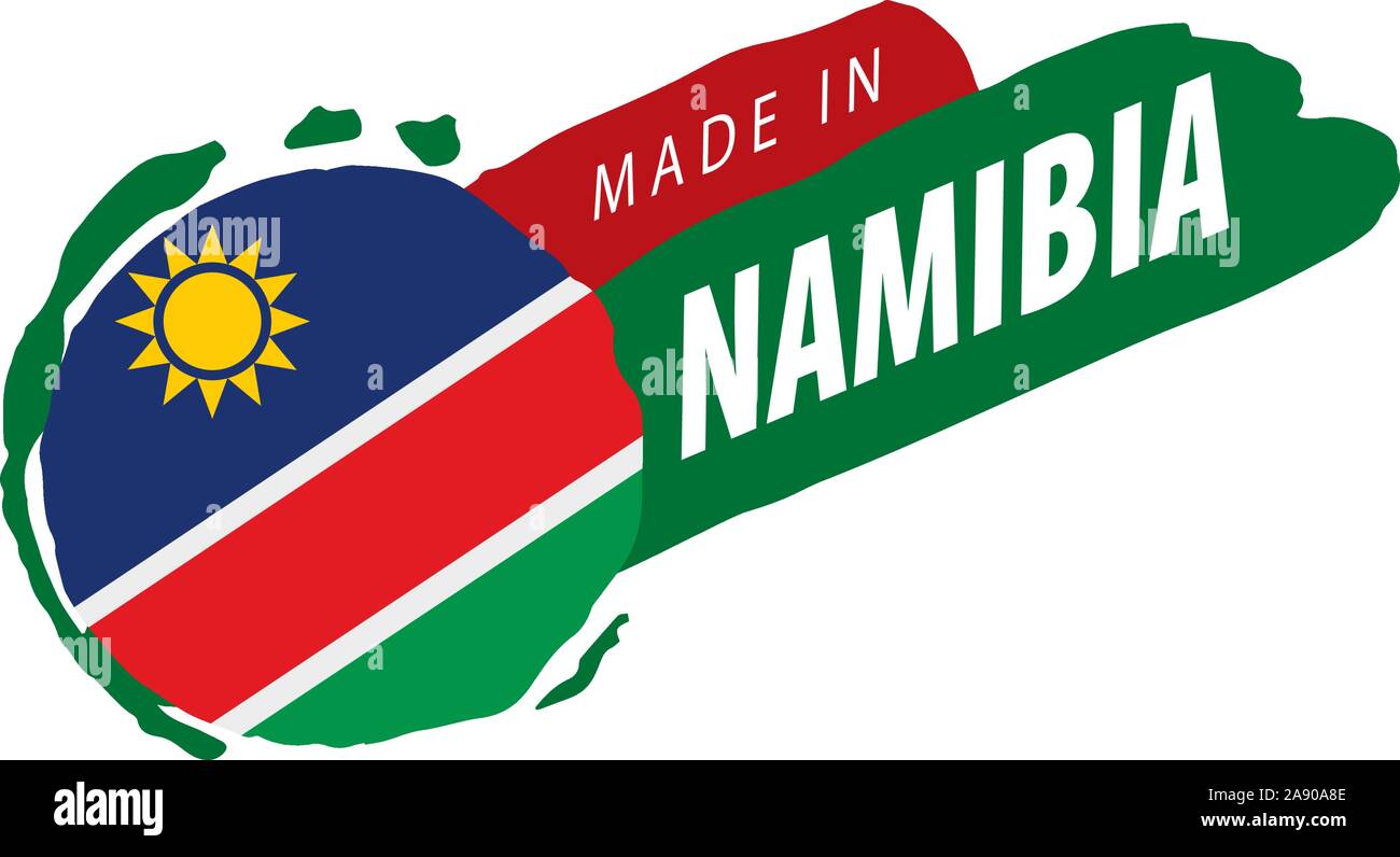 Namibia flag, vector illustration on a white background Stock Vector ...
