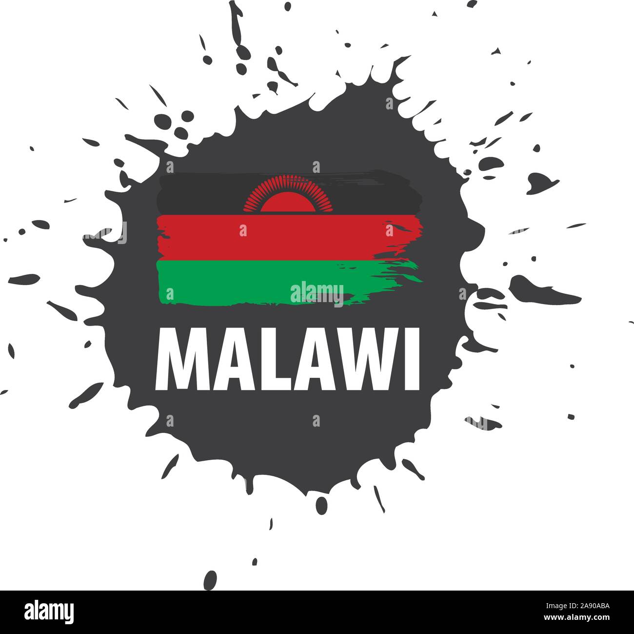 Malawi flag, vector illustration on a white background Stock Vector ...
