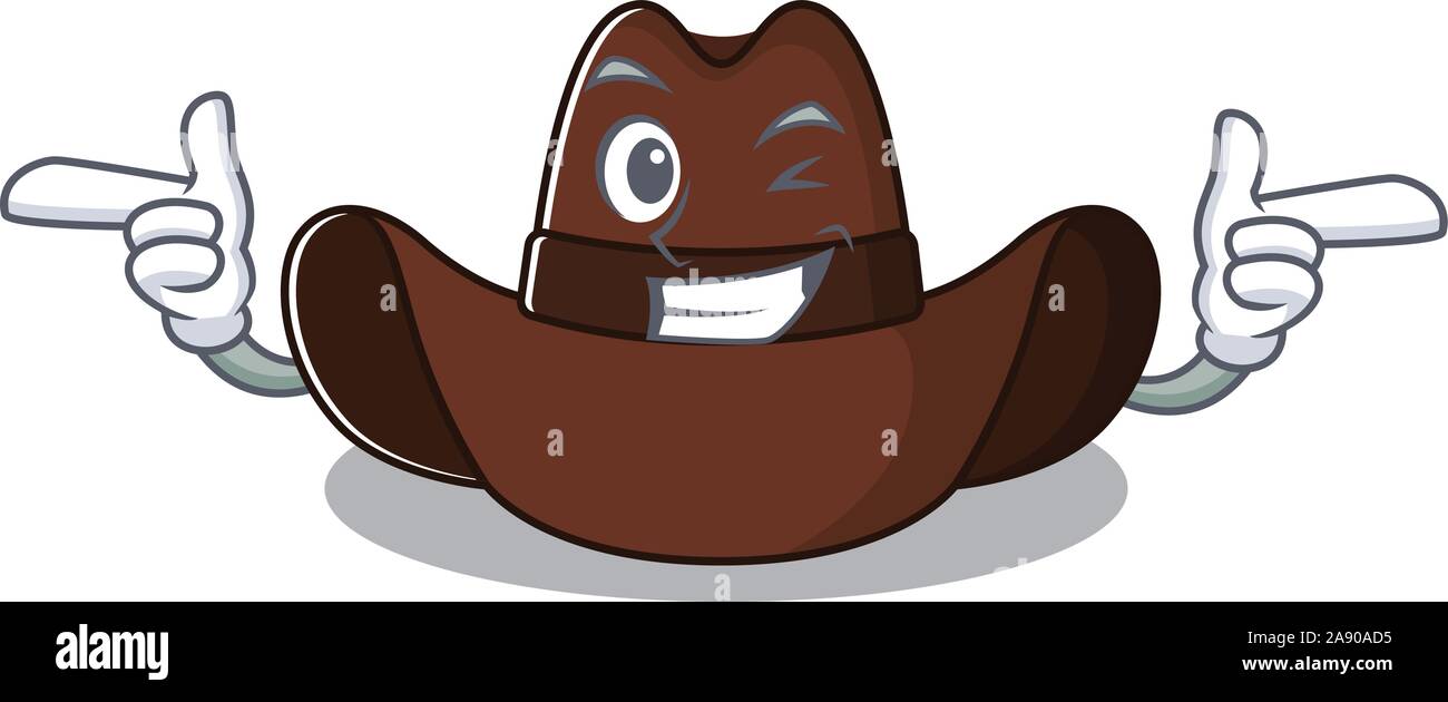 Cheerful on cowboy hat wink cartoon character Stock Vector Image & Art ...