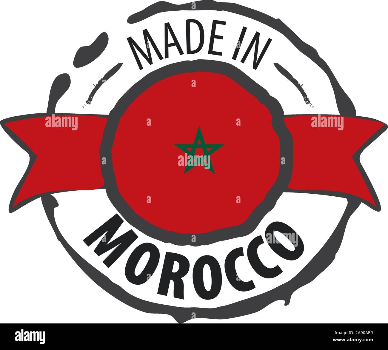 Morocco flag, vector illustration on a white background Stock Vector ...