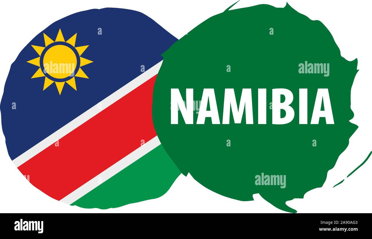 Namibia flag, vector illustration on a white background Stock Vector ...