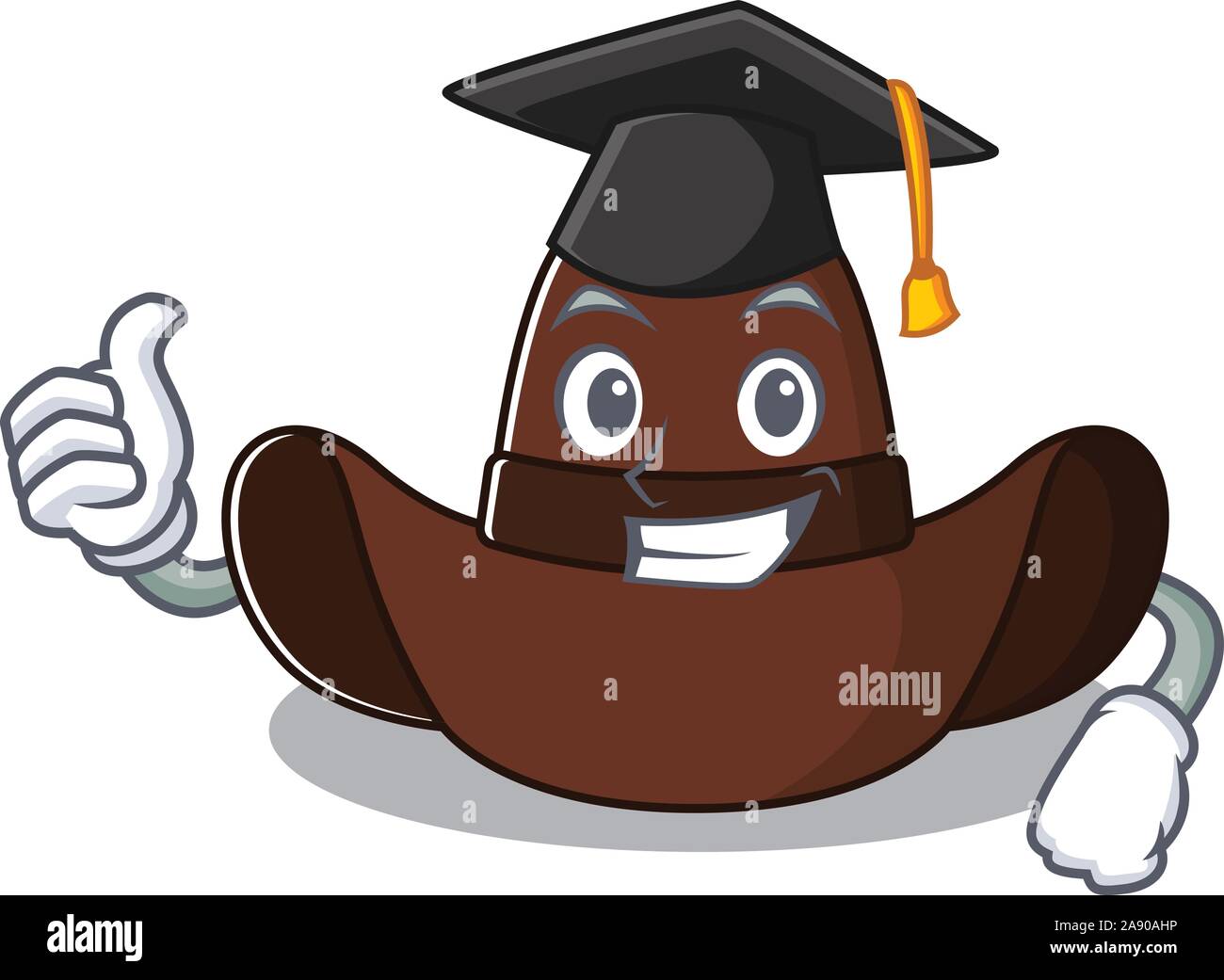 Cheerful on cowboy hat graduation hat cartoon character Stock Vector ...