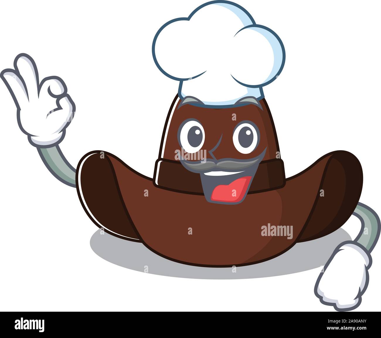 Cheerful on cowboy hat chef cartoon character Stock Vector Image & Art ...