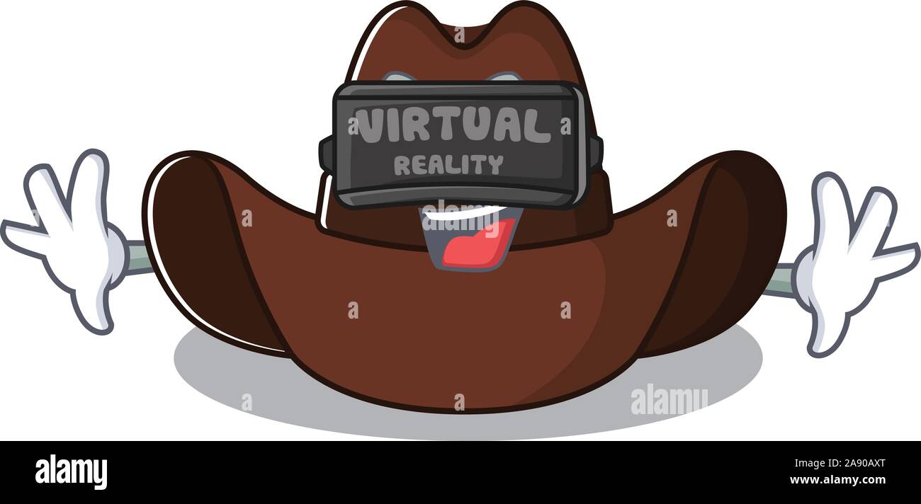 Mascot illustration the featuring cowboy hat virtual reality Stock ...