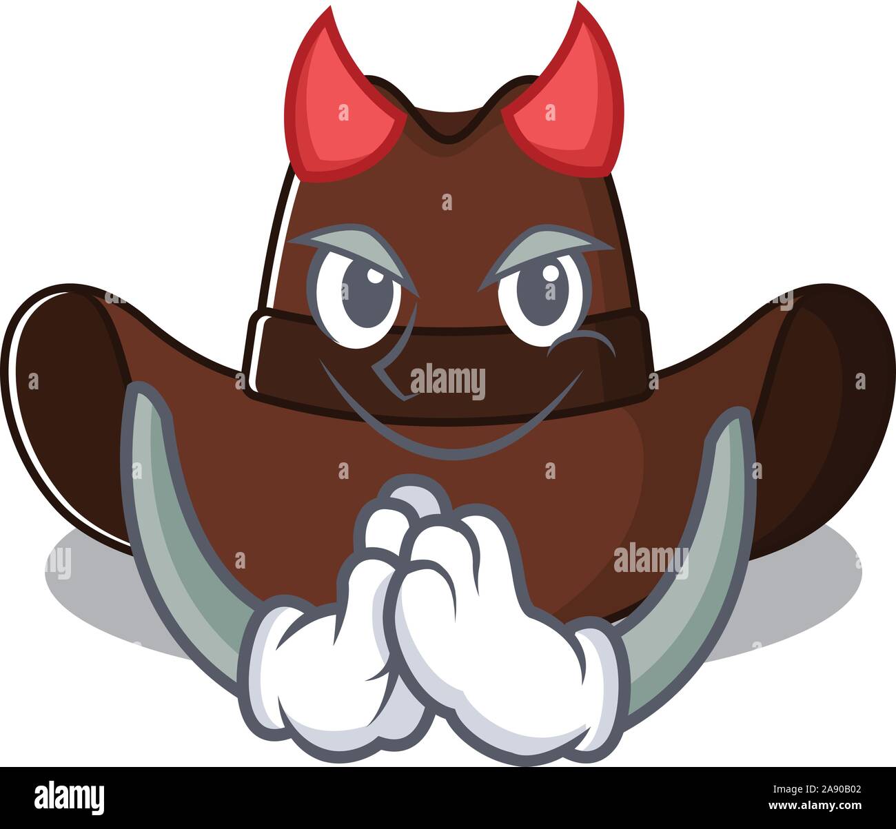 Mascot illustration the featuring cowboy hat devil Stock Vector Image ...