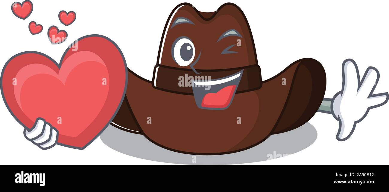 Mascot illustration the featuring cowboy hat holding heart Stock Vector ...