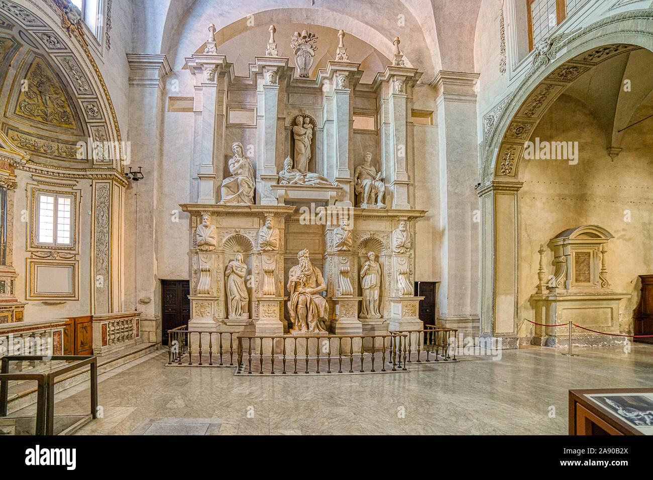 ROME, ITALY - OCTOBER 18, 2019: light is enlightening Michelangelo's ...