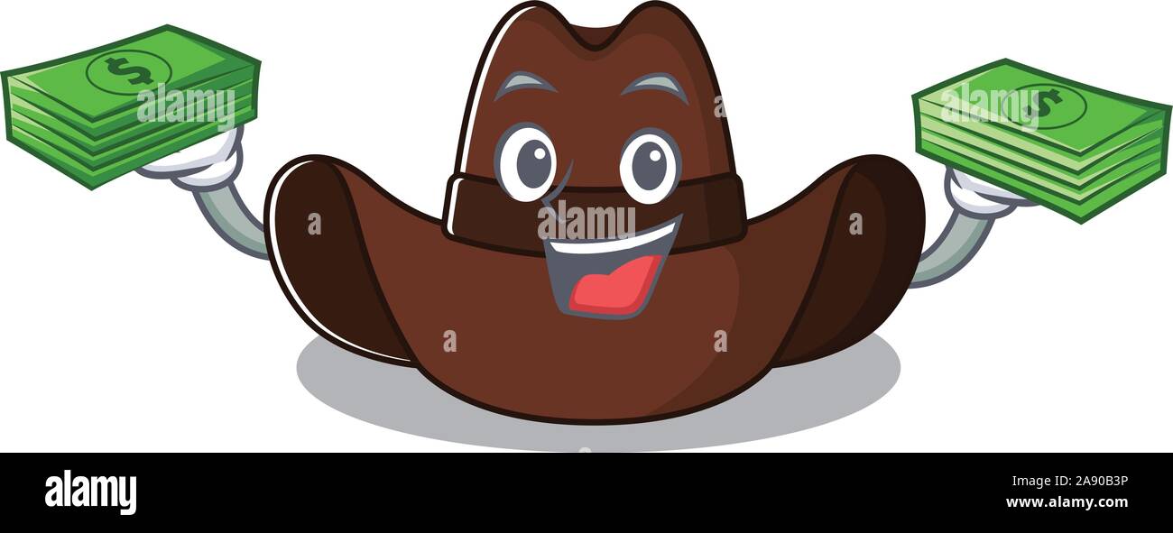 Mascot illustration the featuring cowboy hat holding money Stock Vector ...