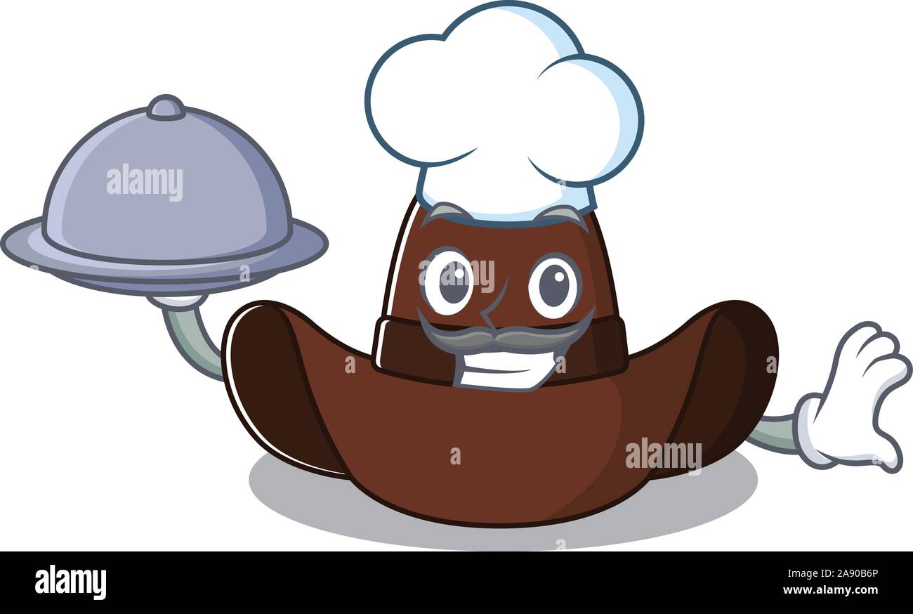 Mascot illustration the featuring cowboy hat chef holding food Stock ...
