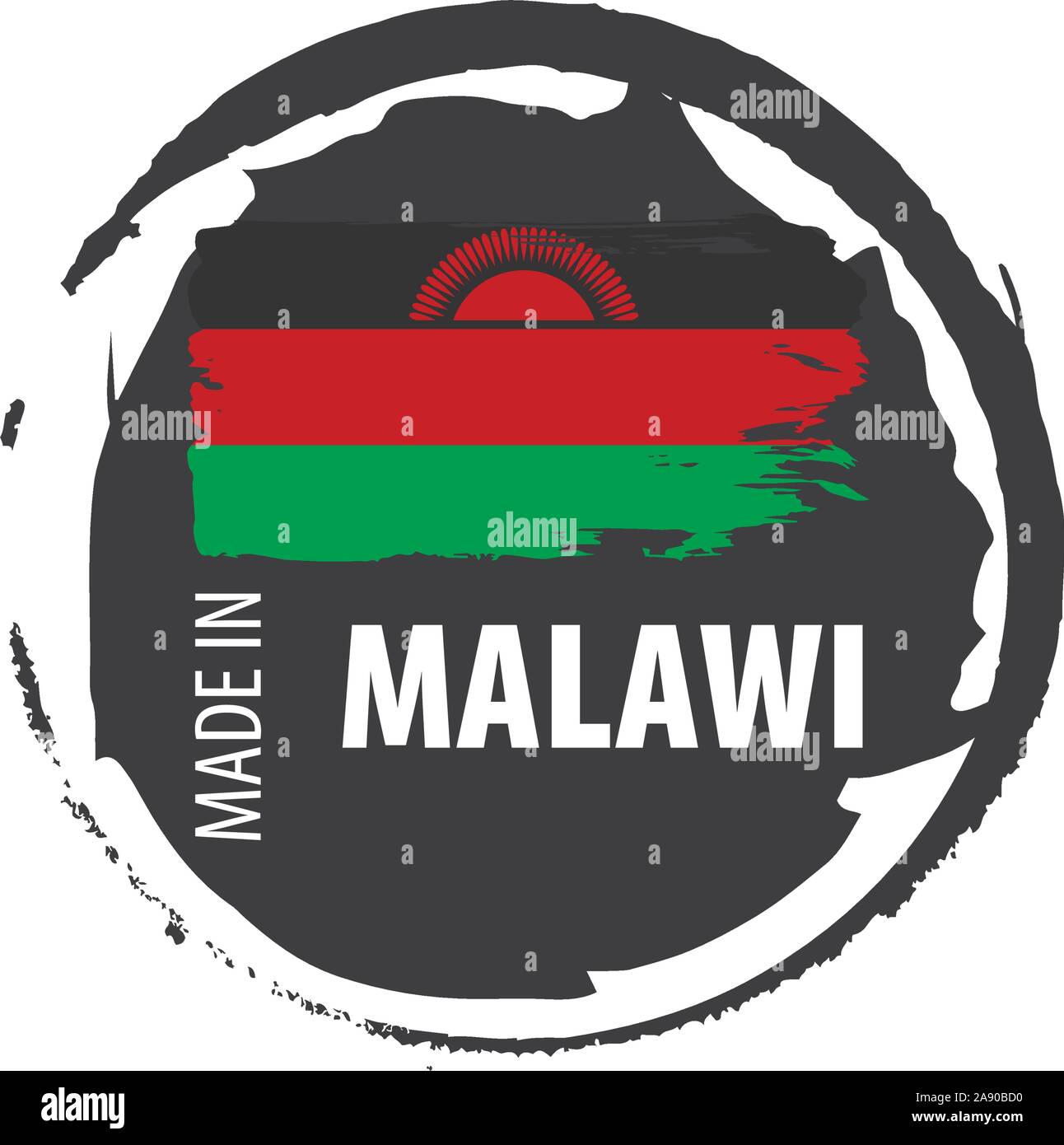 Malawi flag, vector illustration on a white background Stock Vector ...