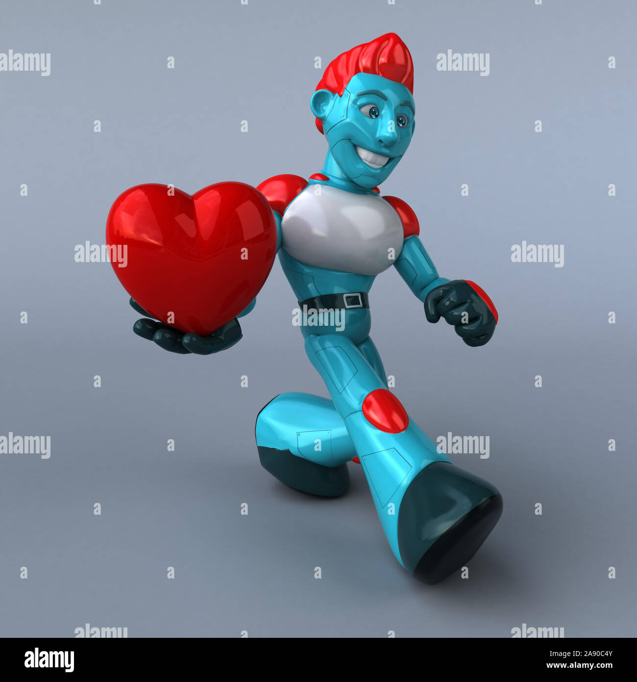 Red Robot - 3D Illustration Stock Photo - Alamy