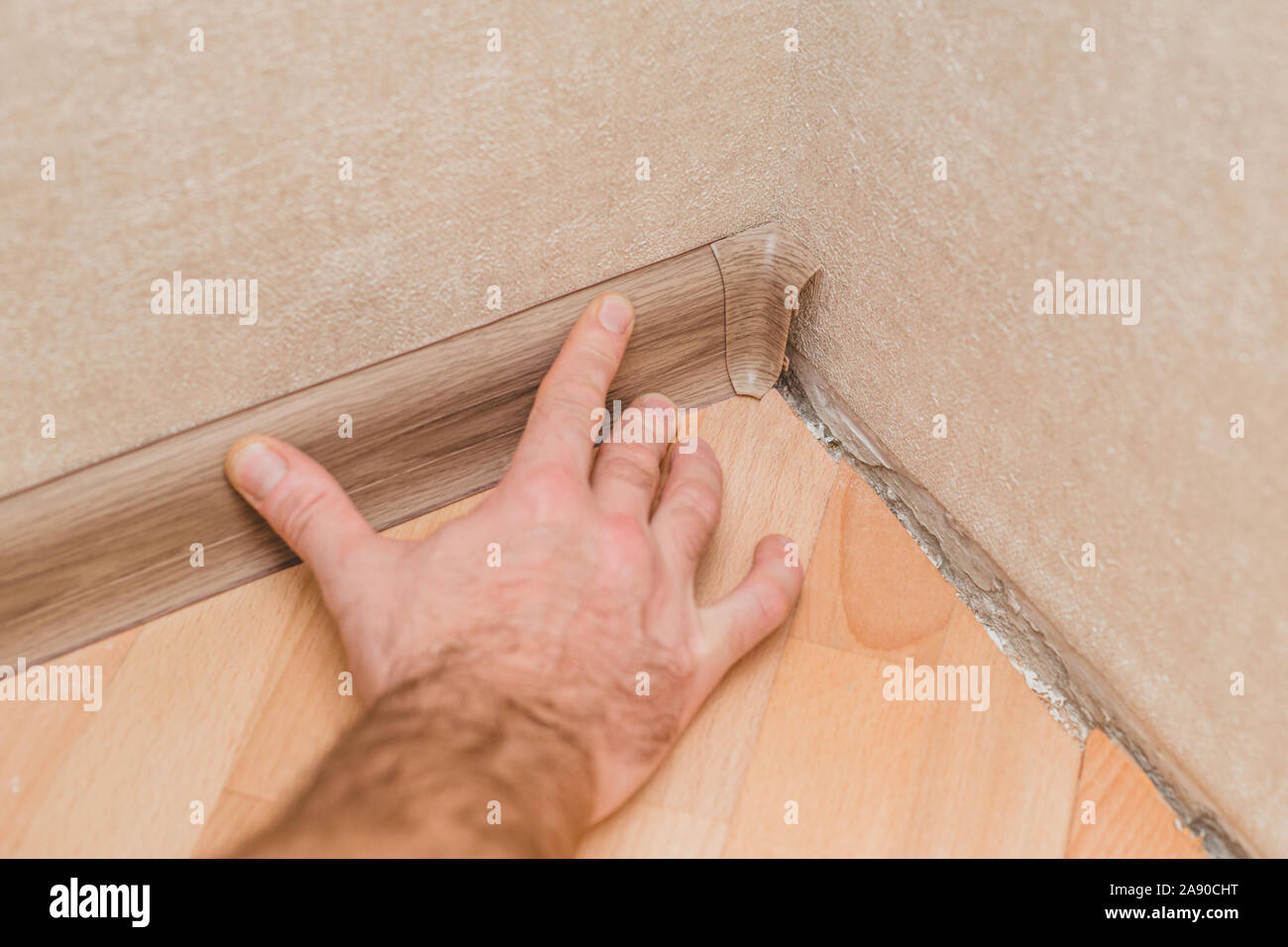 The technology of installation and installation of plastic floor plinth ...